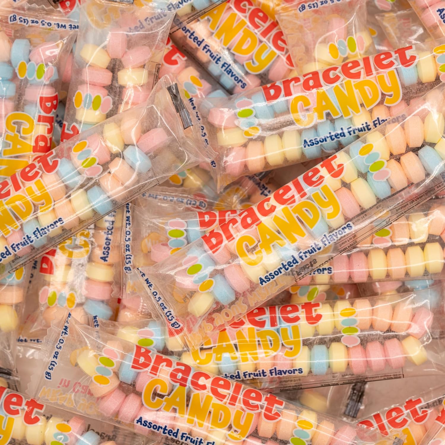 Stretchable Hard Candy Bracelets Fruit Flavors, Individually Wrapped ...