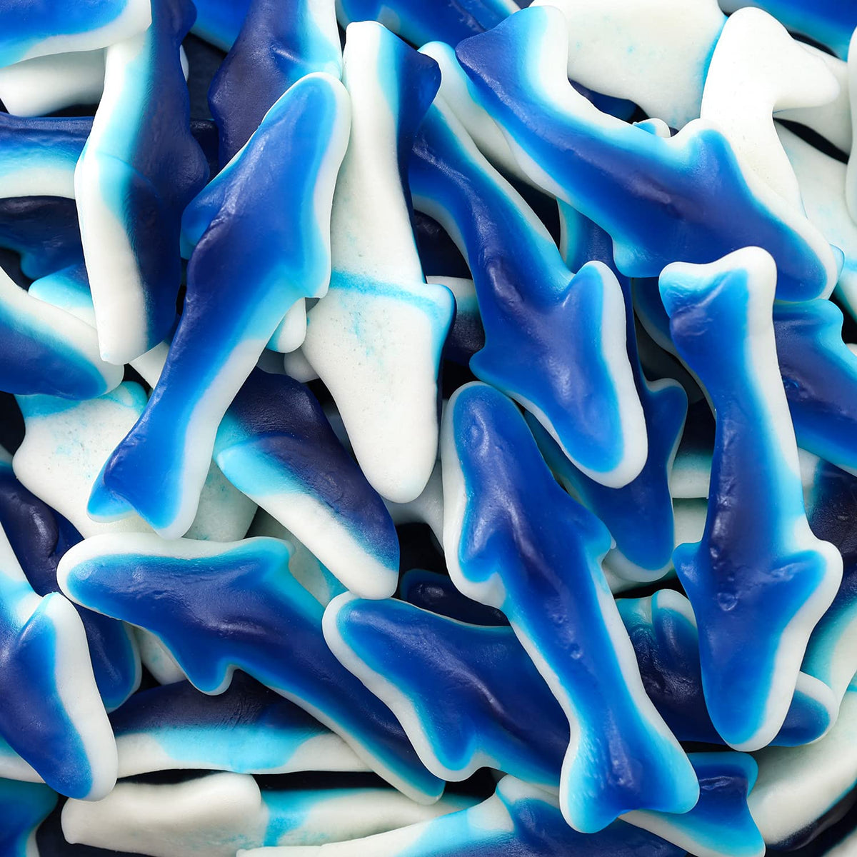 Blue Sharks Gummy Candy - 2 Pound Bulk Pack - Blue Raspberry Marshmall ...